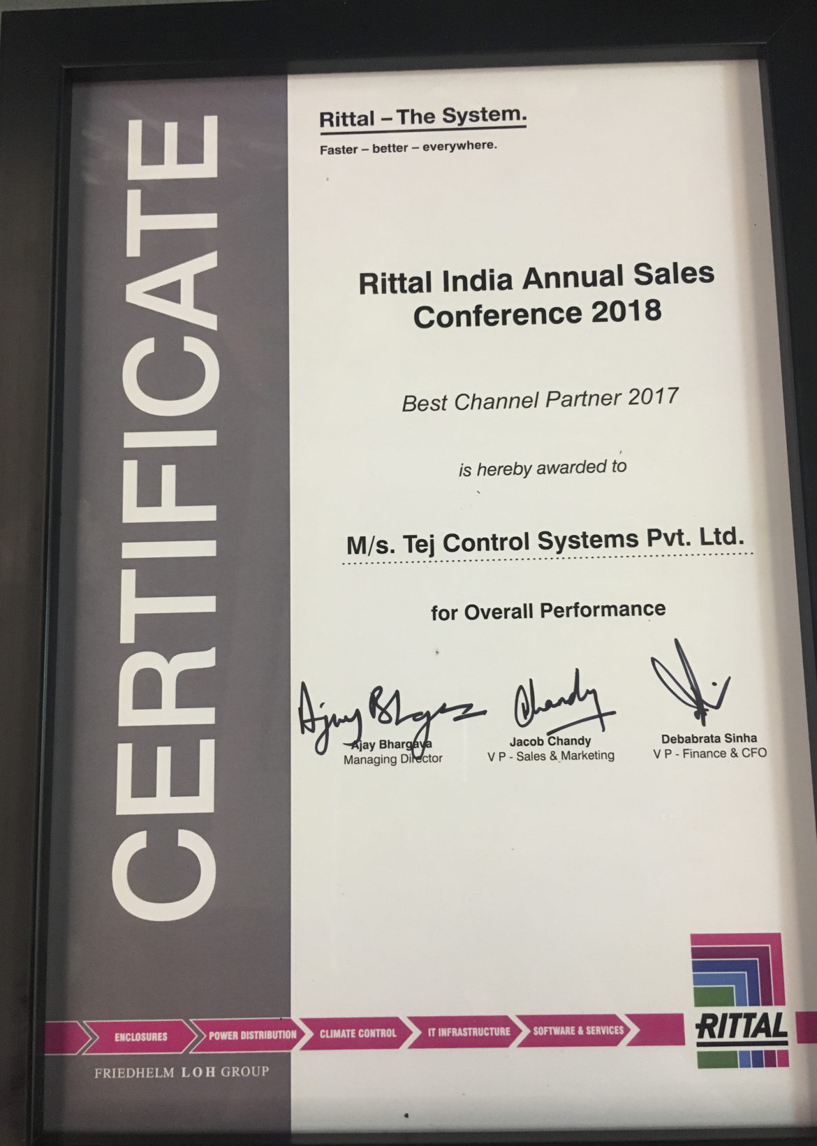 Awards & Certificates – tejcontrol